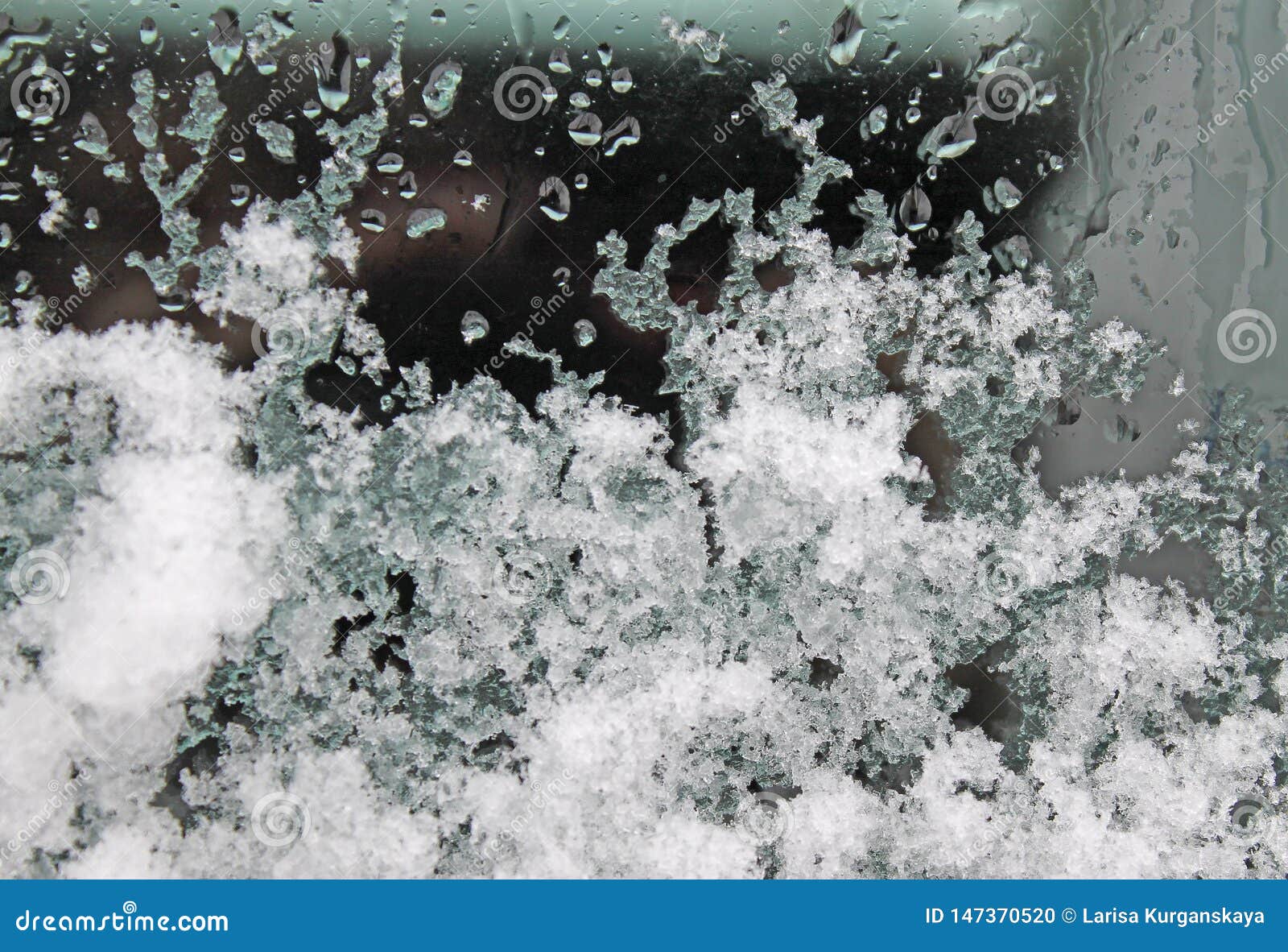 Melting Snow on the Glass. Sleet on Glass Stock Photo - Image of ...