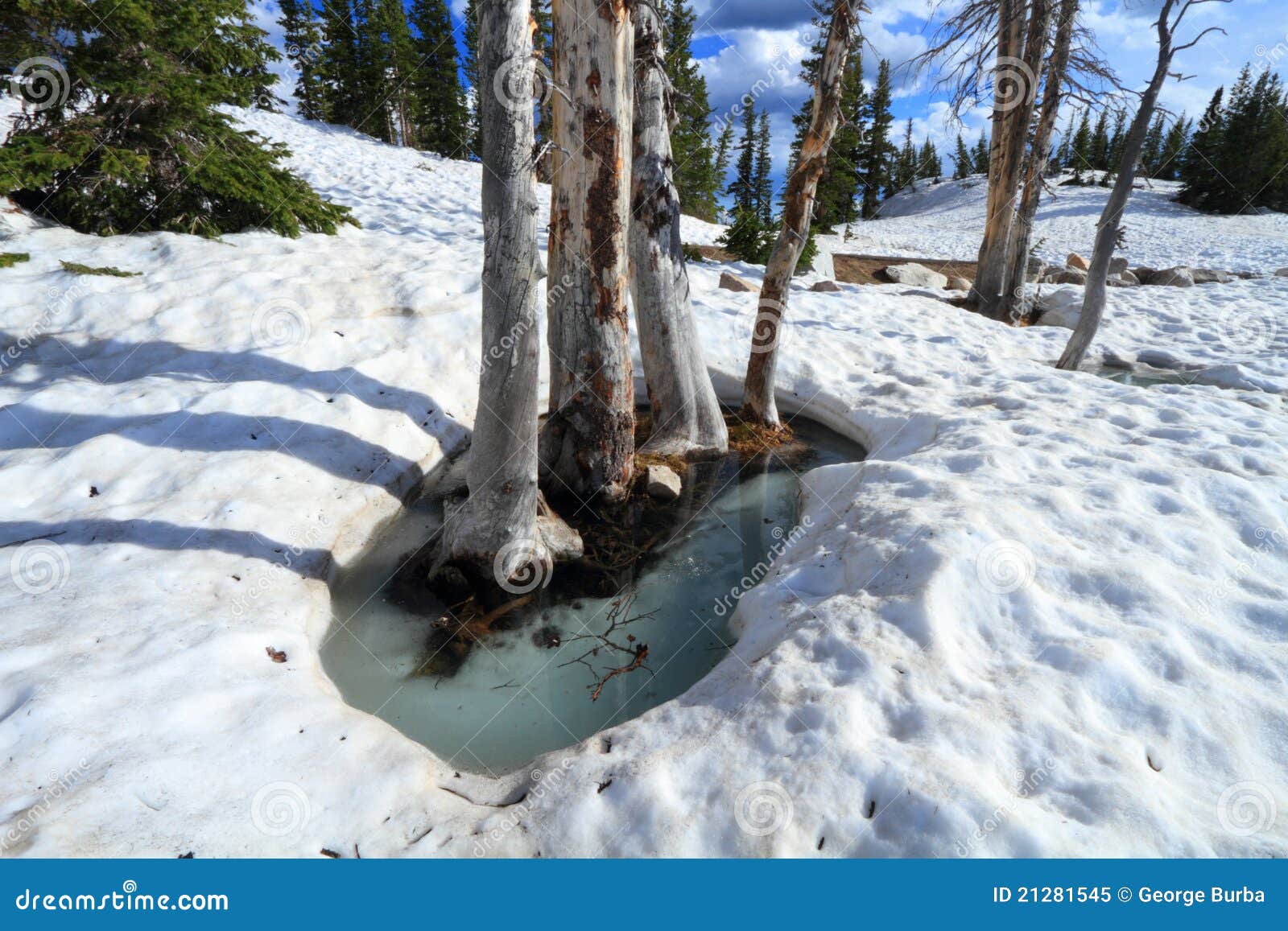 Melting Snow in the Mountains Stock Image - Image of freezing, highland ...