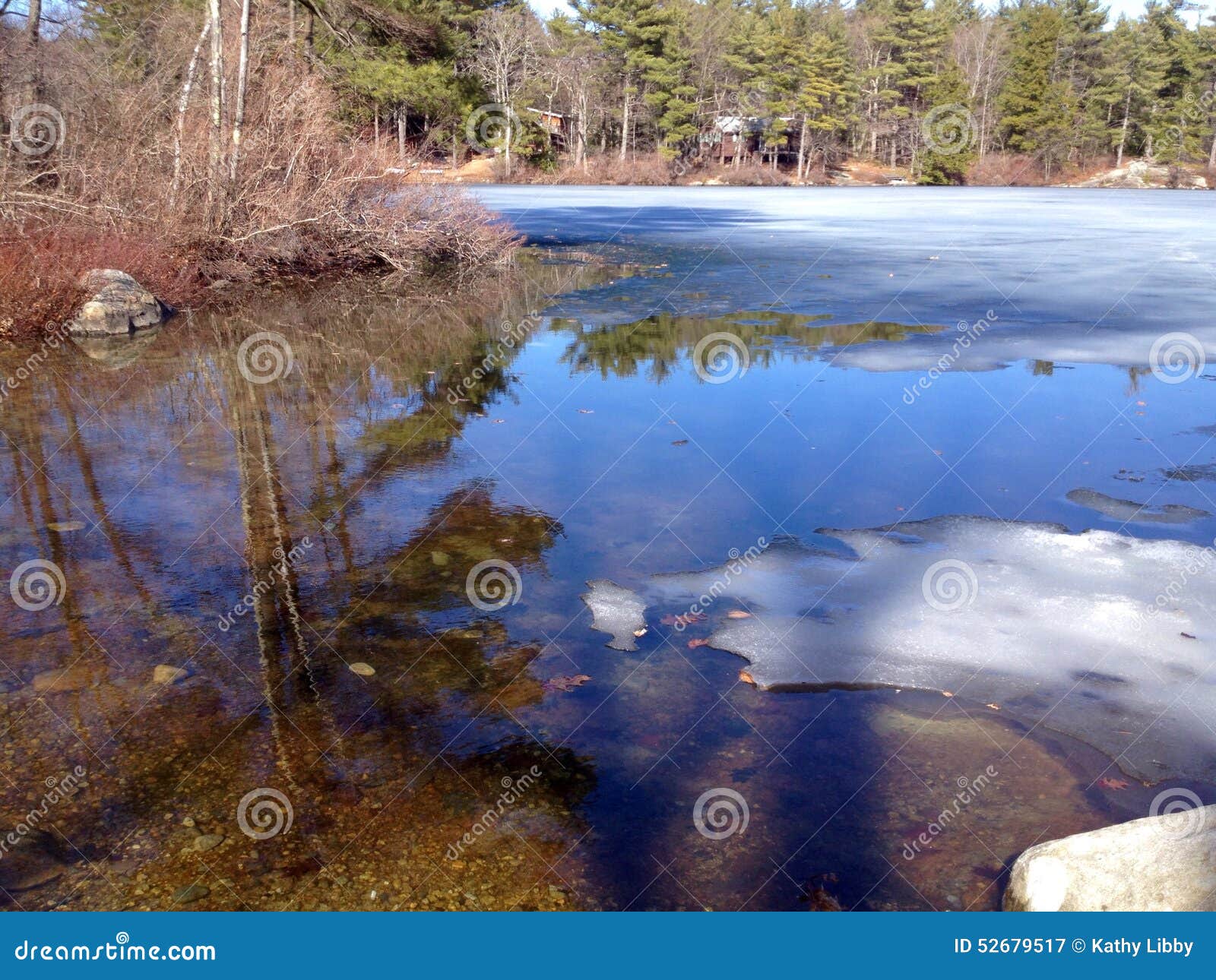 Melting snow reflections stock image. Image of snow, melting - 52679517