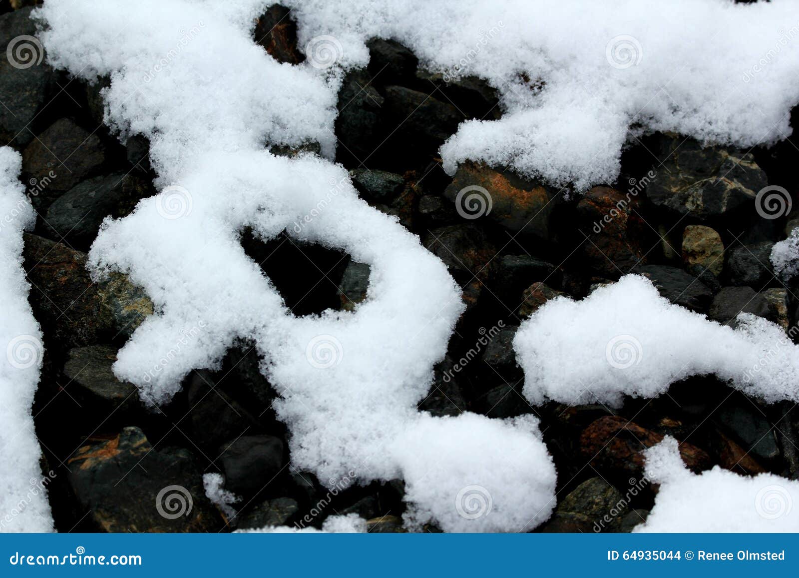 Melting Snow on Rocks stock photo. Image of ground, cold - 64935044