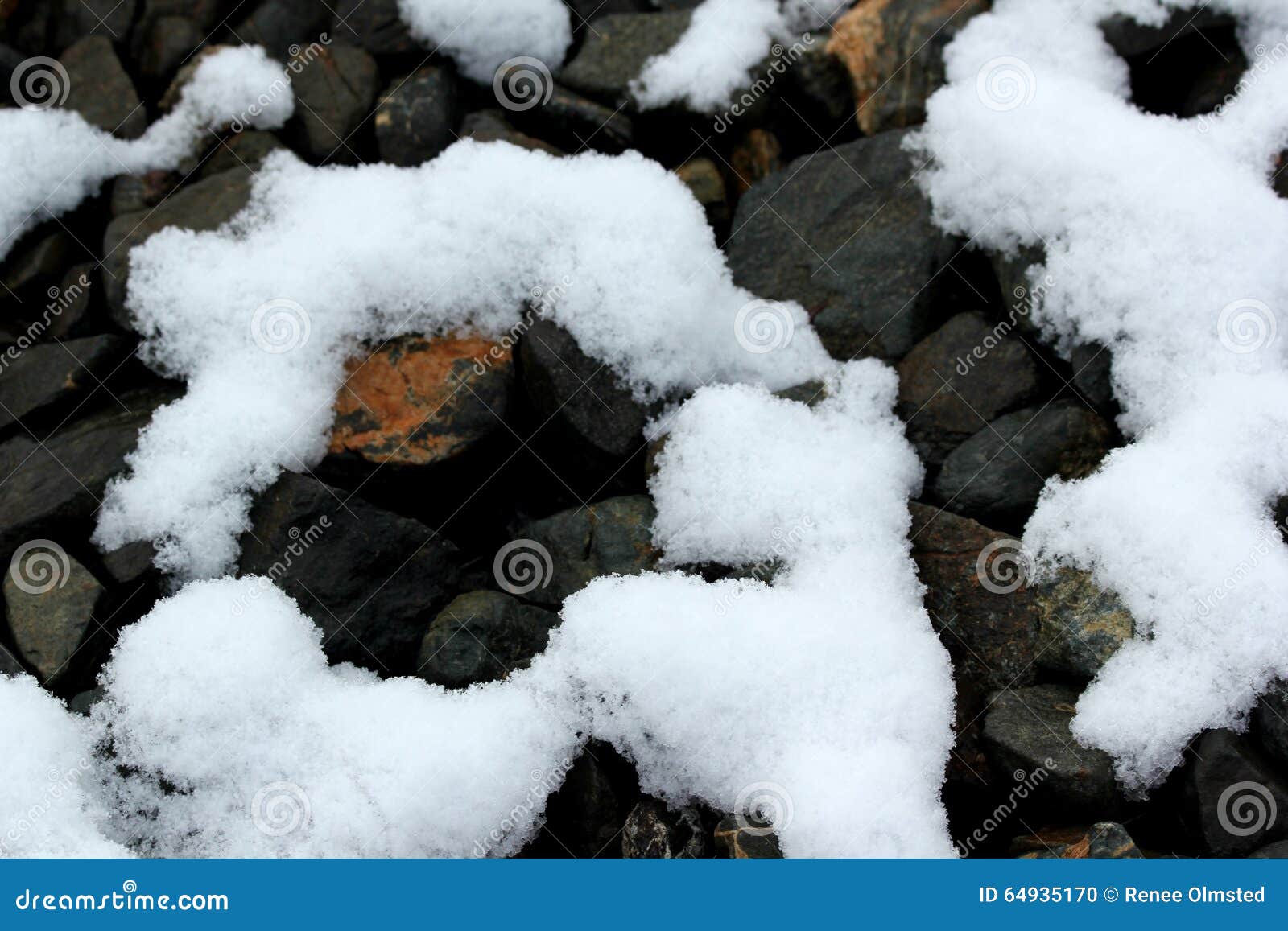 Melting Snow on Rocks stock photo. Image of ground, spring - 64935170