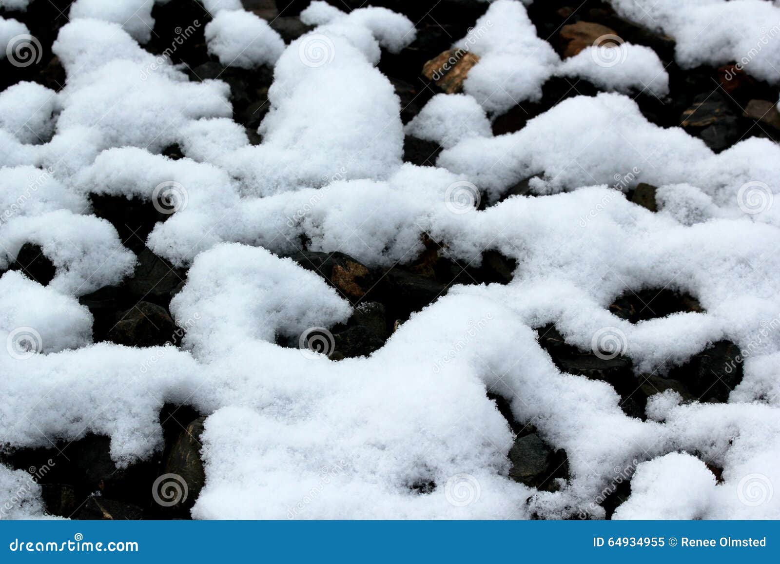 Melting Snow on Rocks stock image. Image of white, melting - 64934955