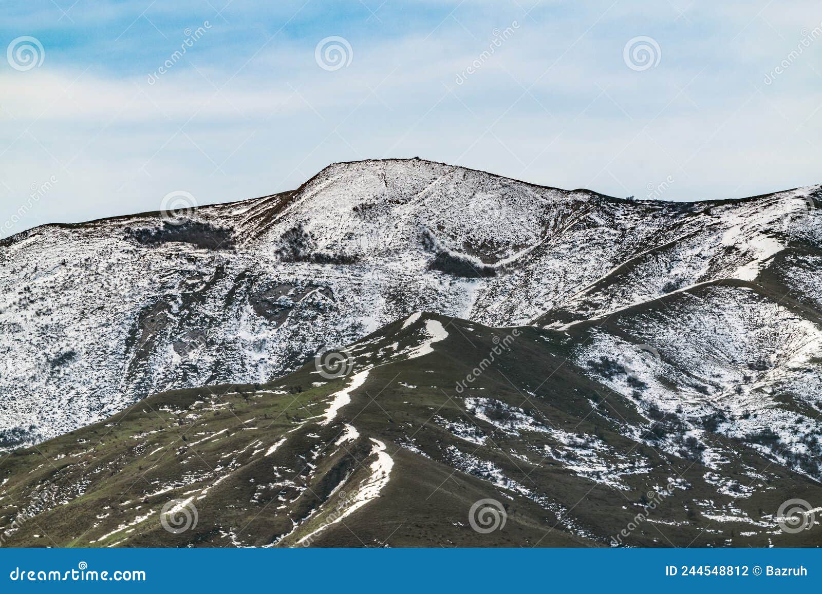 Melting Snow on the Slopes of the Mountains Stock Photo - Image of ...