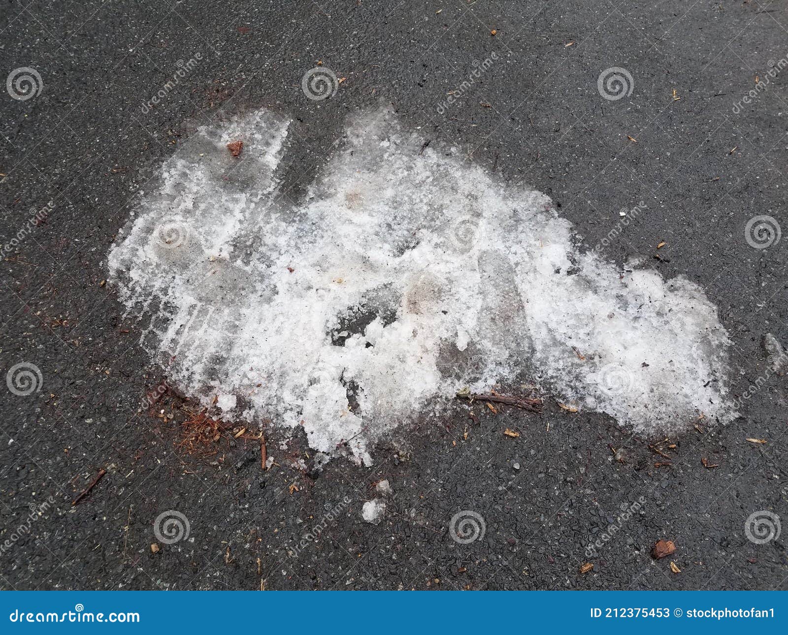 Melting Snow or Slush on Pavement or Road Stock Image - Image of snow ...