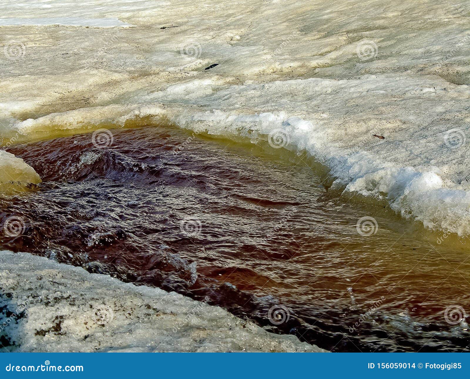 Melting Snow in the Spring. the Spring Heat Will Melt the Snow Stock ...