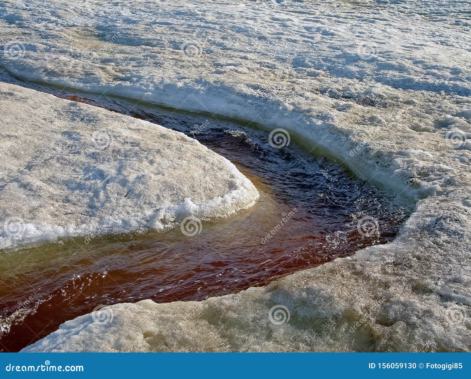 Melting Snow in the Spring. the Spring Heat Will Melt the Snow Stock ...