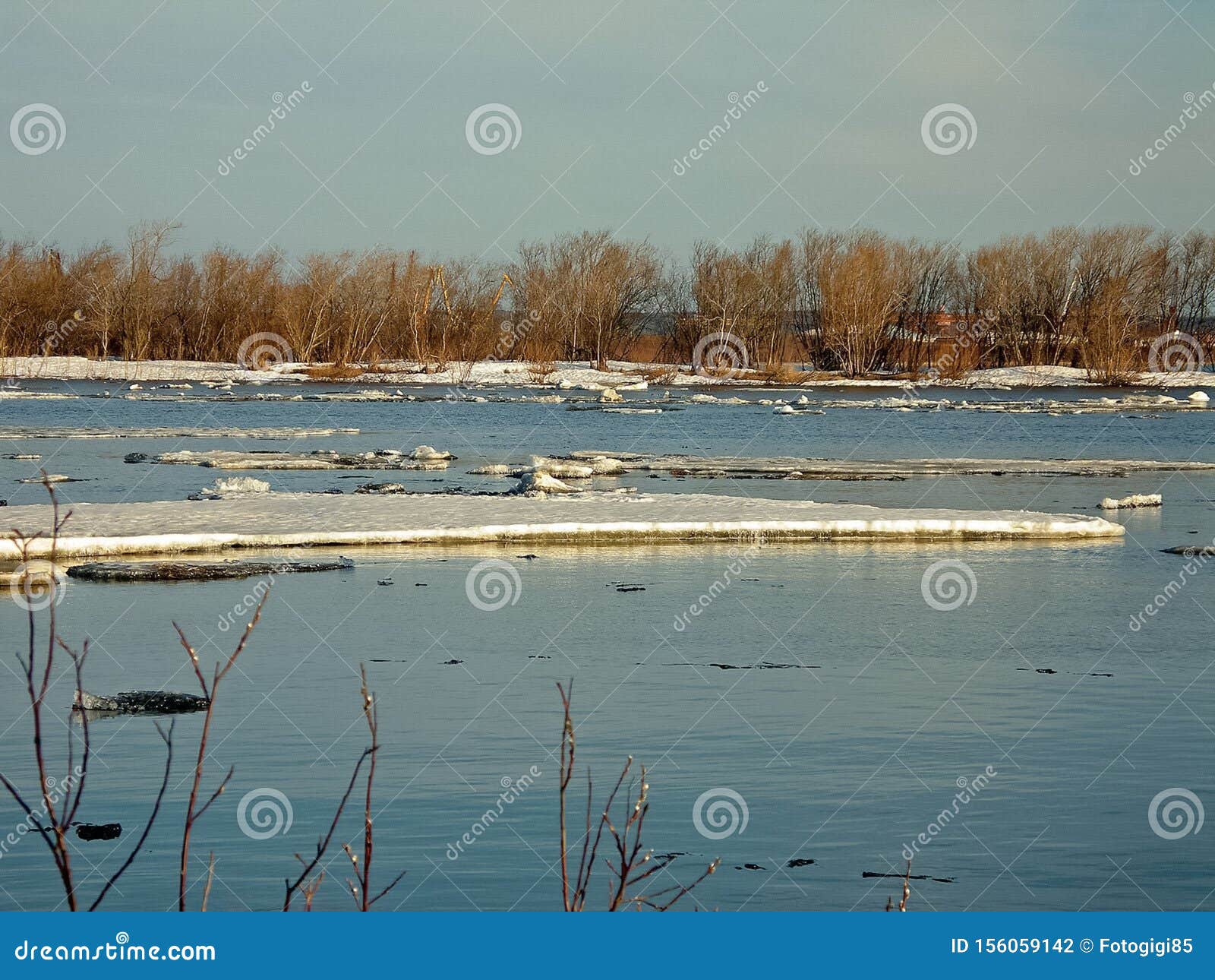 Melting Snow in the Spring. the Spring Heat Will Melt the Snow Stock ...