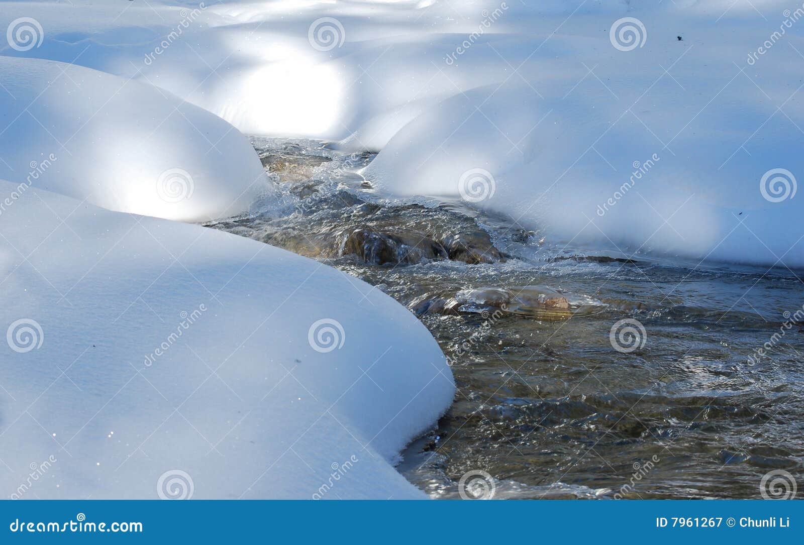 Melting snow on the water stock image. Image of hiking - 7961267