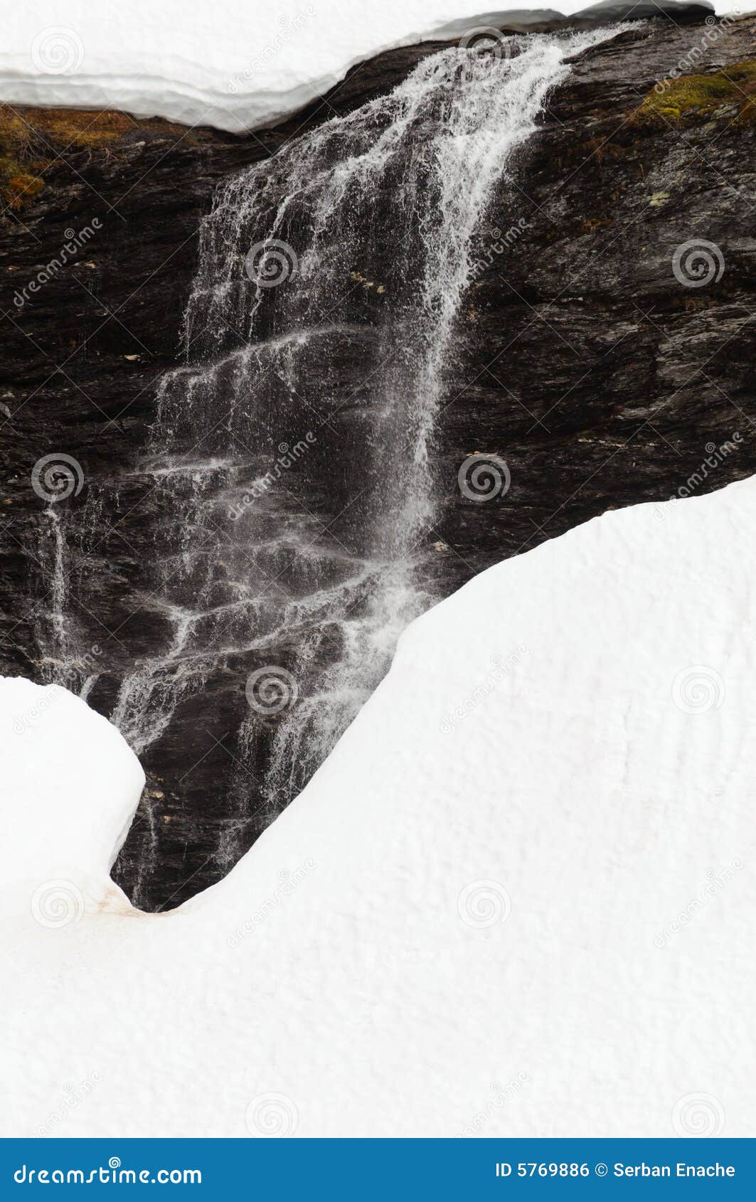 Melting snow waterfall stock photo. Image of cascade, stream - 5769886
