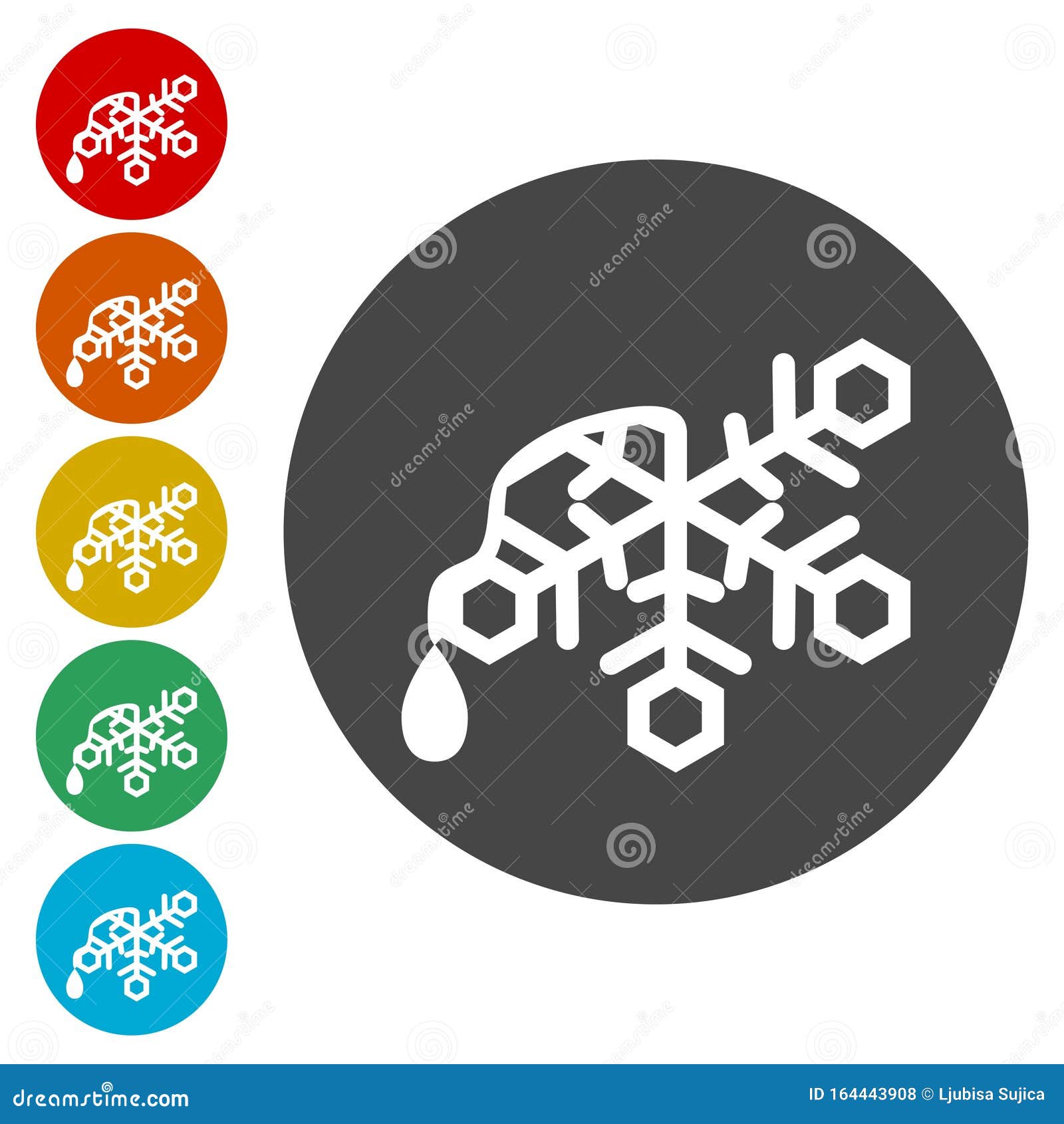 Melting Snowflake with a Drop of Water Stock Illustration ... Melting Snowflake with a Drop of Water Stock Illustration ...
