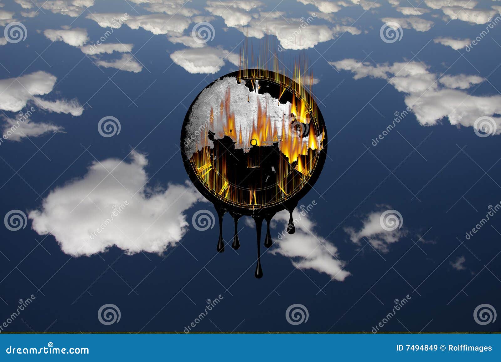Melting time stock illustration. Illustration of face - 7494849