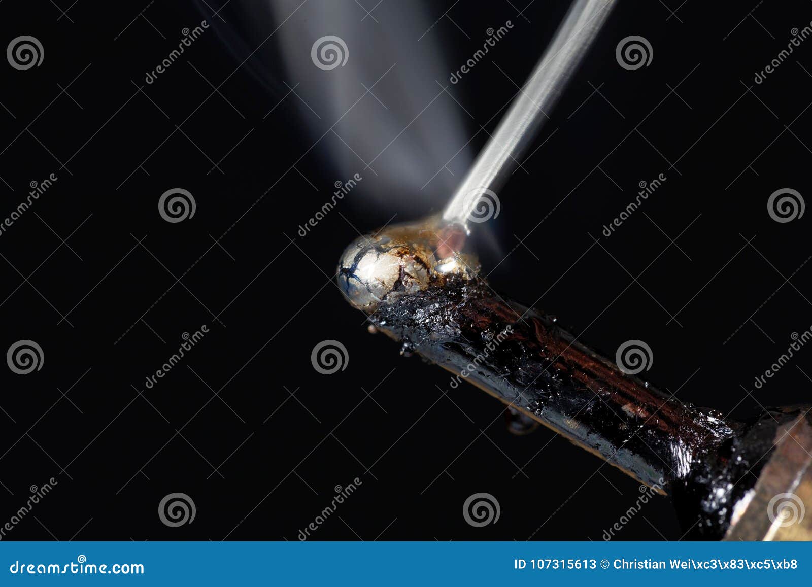 Melting Tin on the Tip of a Soldering Iron Stock Image - Image of ...