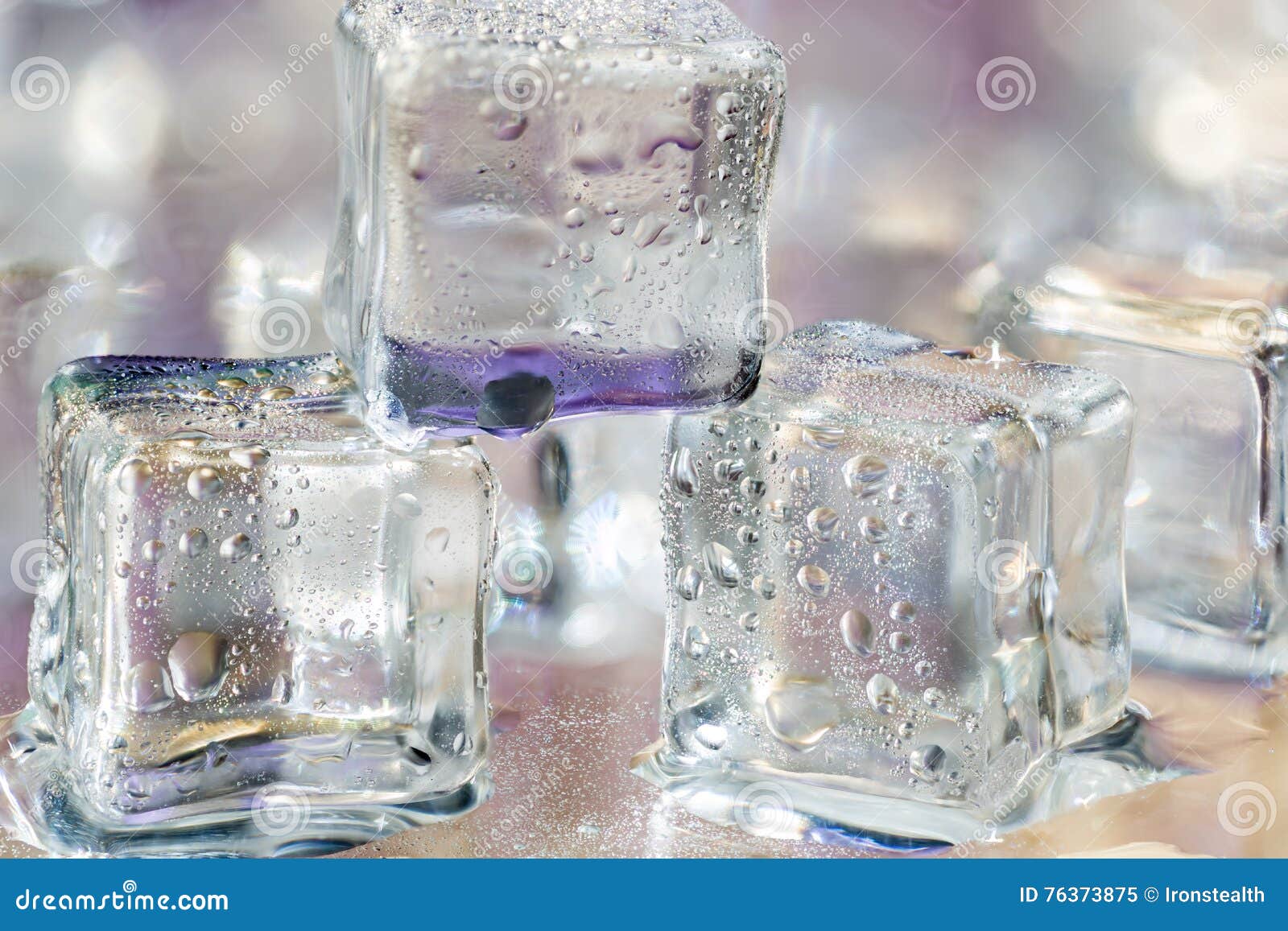 Melting Transparent Ice Cubes on Glass Stock Image - Image of glass ...