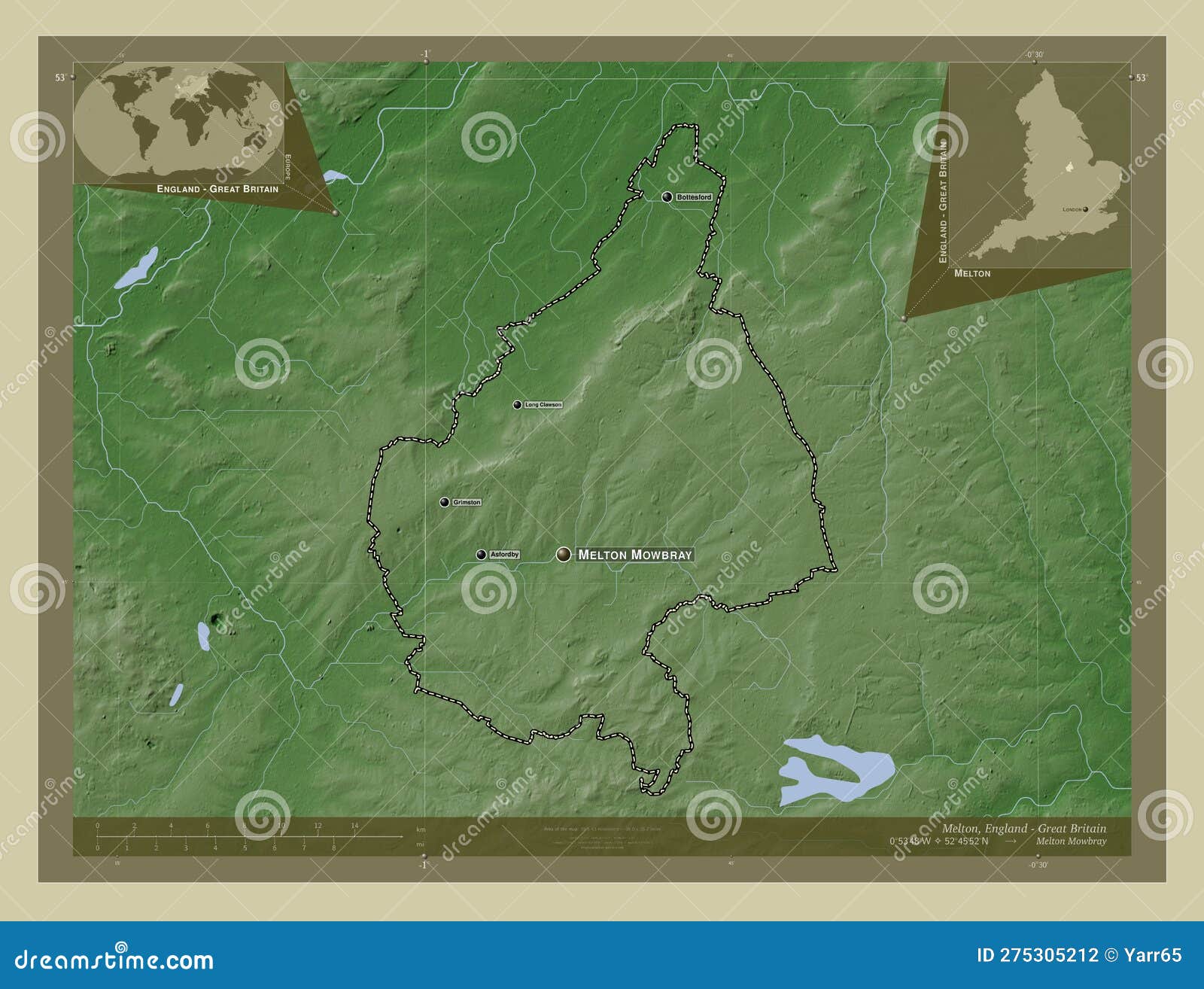 Melton, England - Great Britain. Wiki. Labelled Points of Cities Stock ...