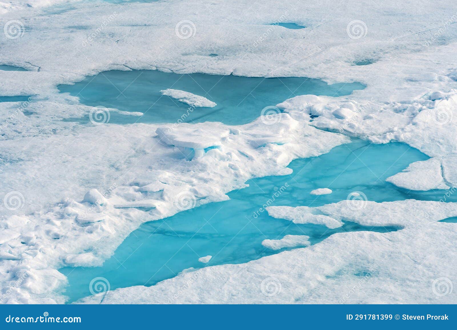 Meltwater Pools on the Surface of the Pack Ice Stock Image - Image of ...