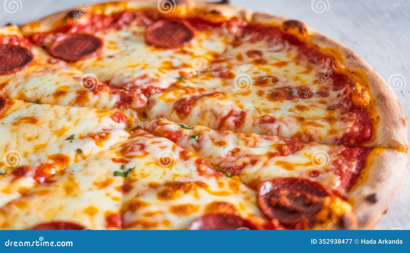 Melty Cheese Pizza Captured Up Close on a Plain White Backdrop Stock ...