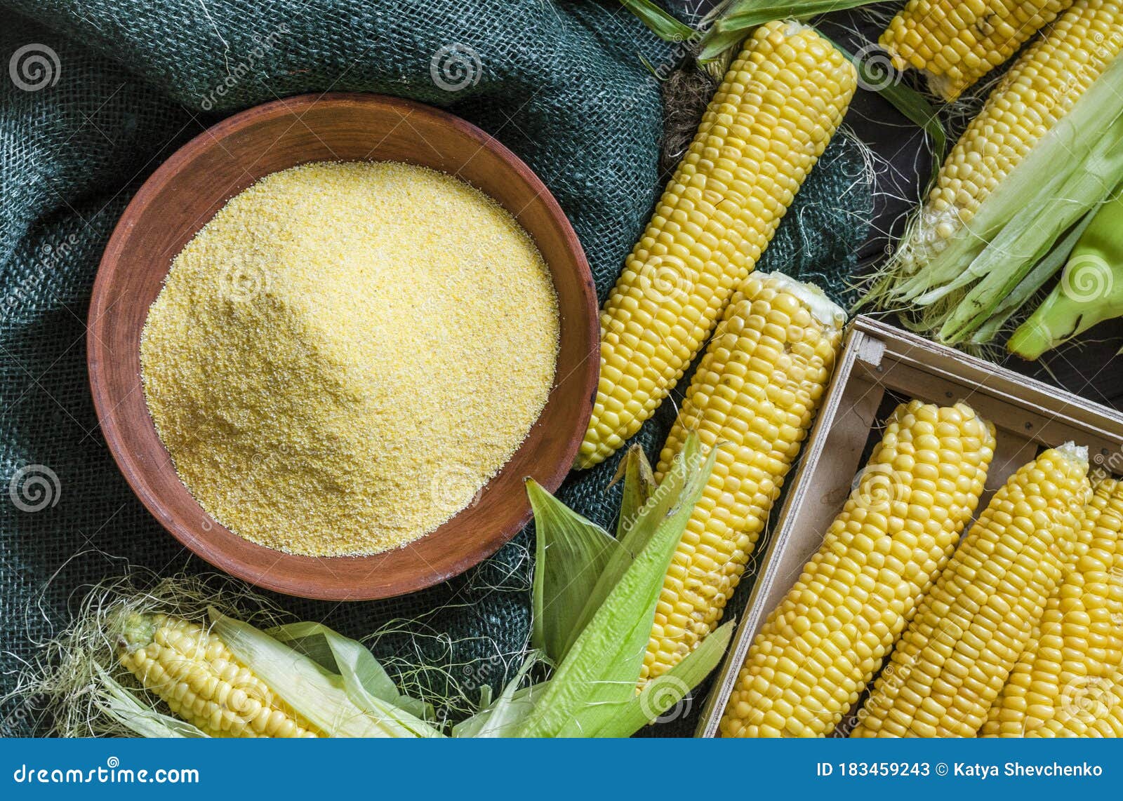 Melyes corn grits stock image. Image of heap, organic - 183459243