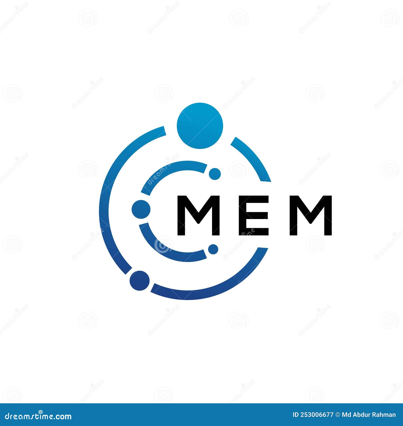 MEM Letter Technology Logo Design on White Background. MEM Creative ...