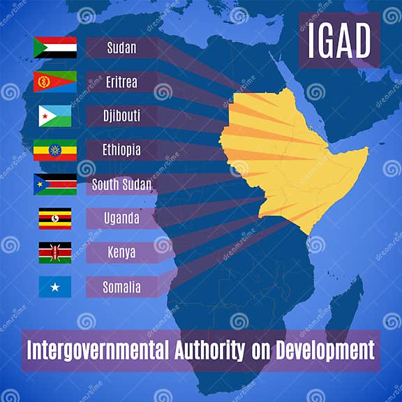 Member Countries of the Intergovernmental Authority on Development. Map ...
