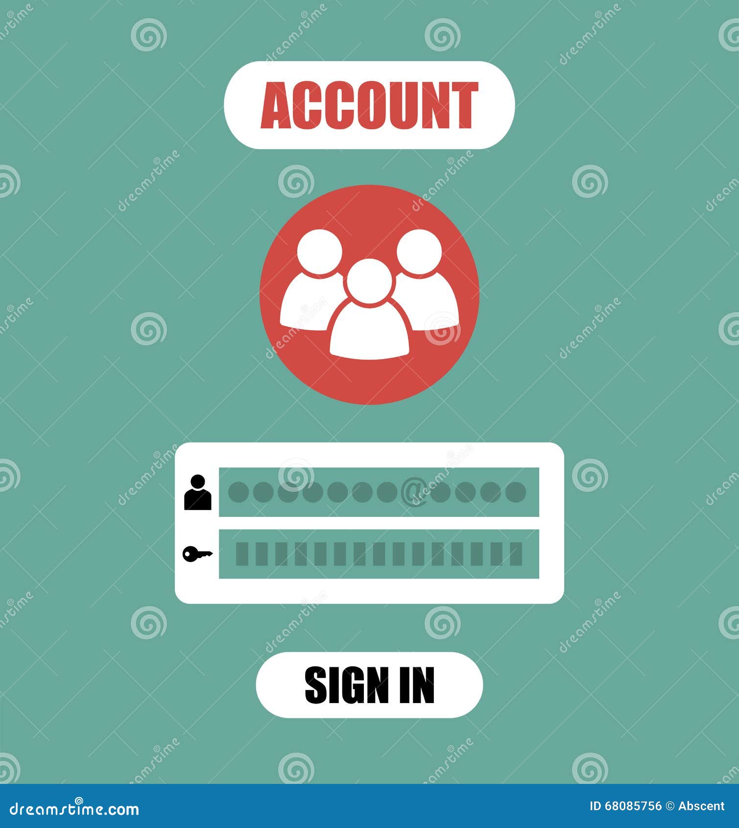 Member Login Form into Account Managment Page Stock Vector ... Member Login Form into Account Managment Page Stock Vector ...