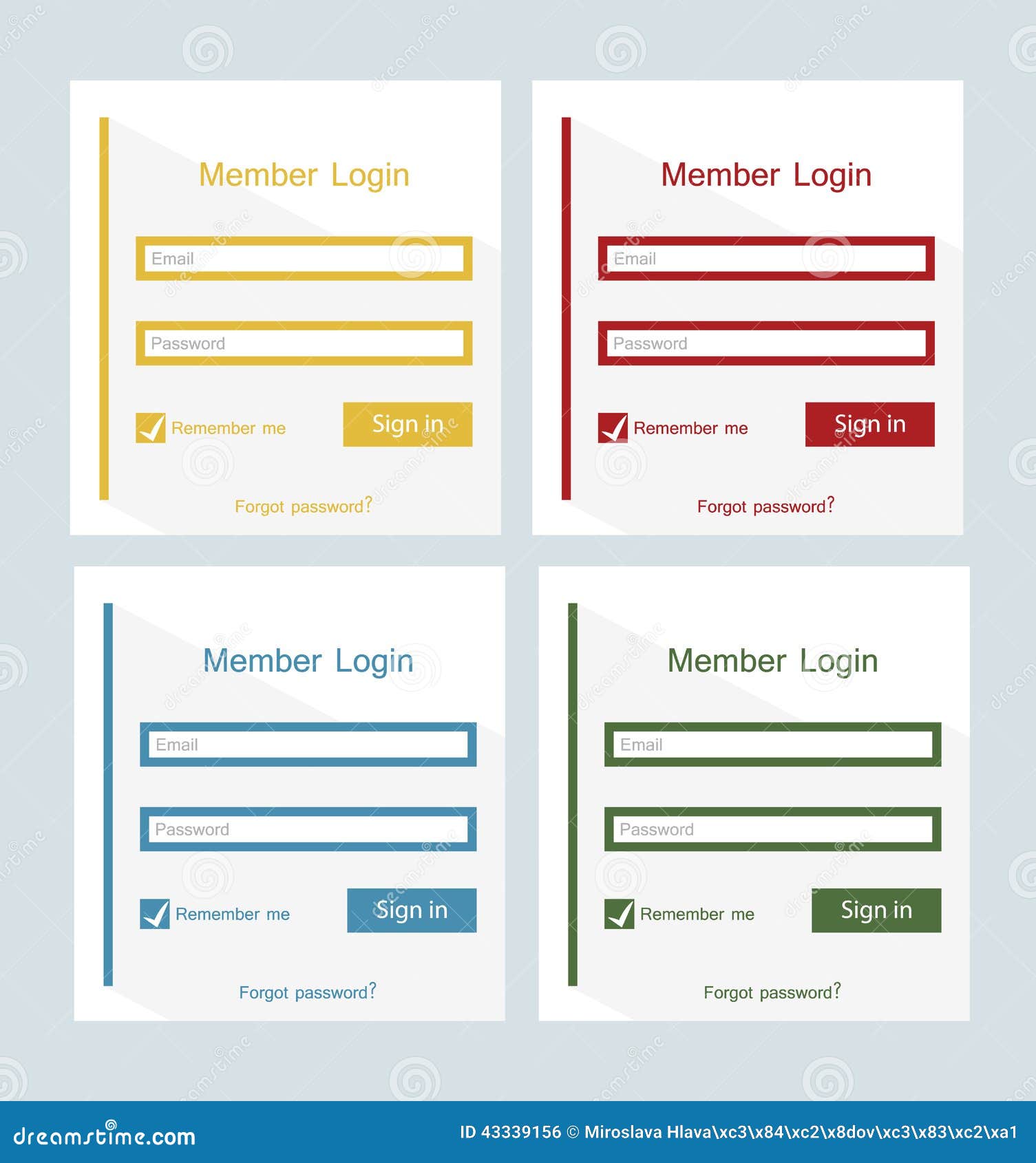 Member login stock vector. Illustration of login, flat - 43339156