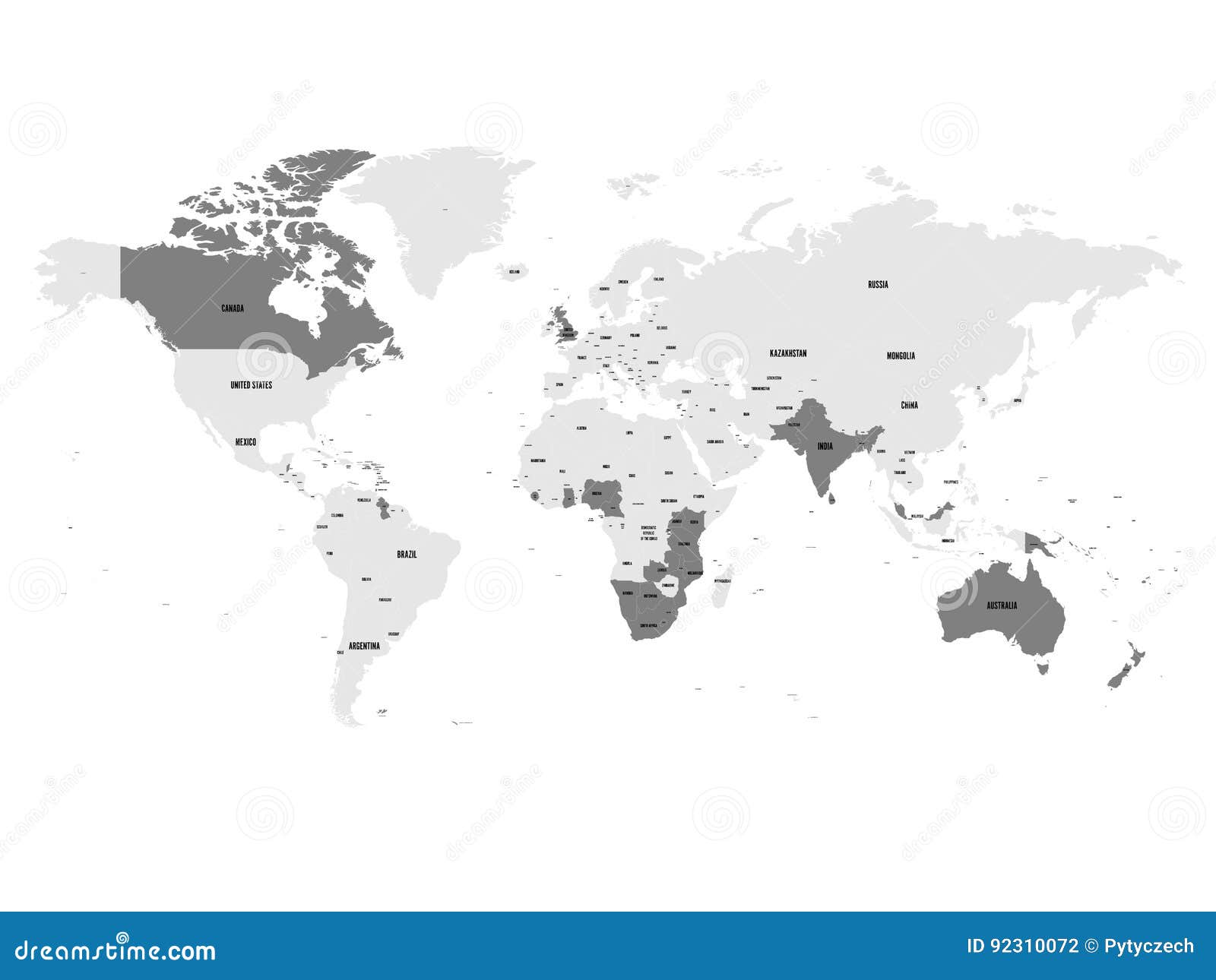 Member States of the British Commonwealth Blue Highlighted in the World ...