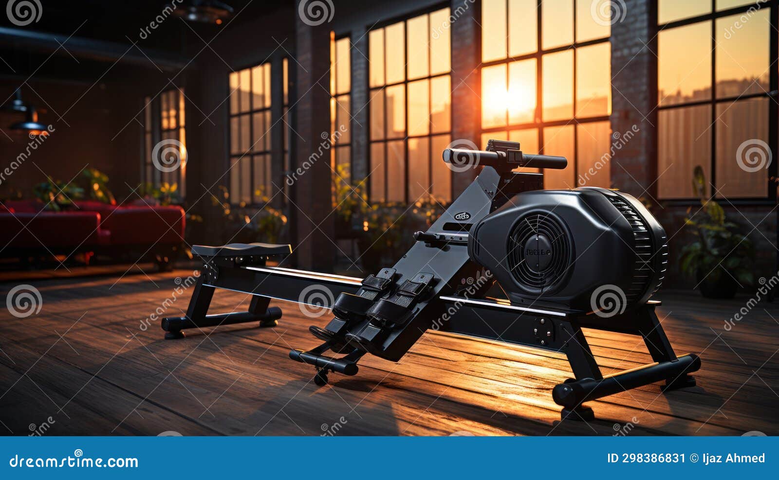 Member Using the Outdoor Rowing Machine Stock Image - Image of athlete ...