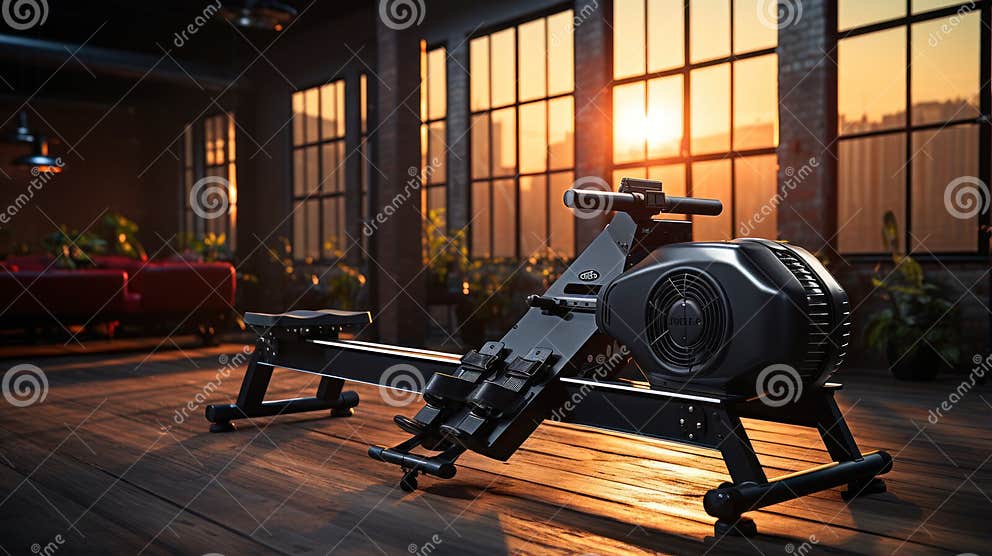 Member Using the Outdoor Rowing Machine Stock Image - Image of athlete ...