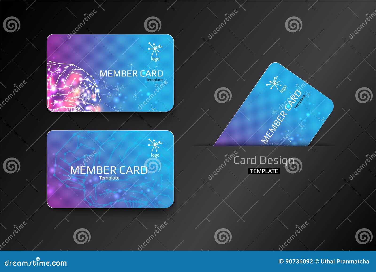 Member VIP and Business Card Template Design Stock Vector ...