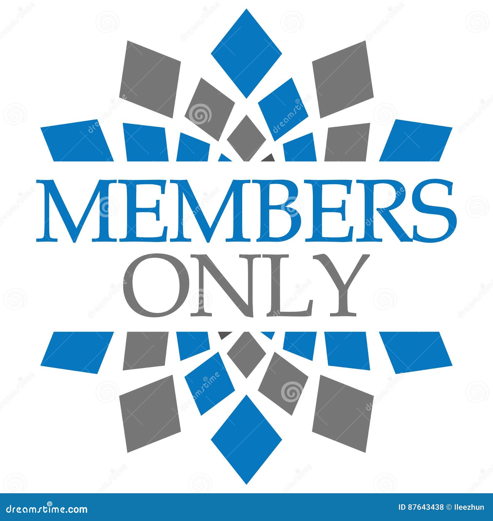 Members only Blue Grey Circular Stock Illustration - Illustration of ...