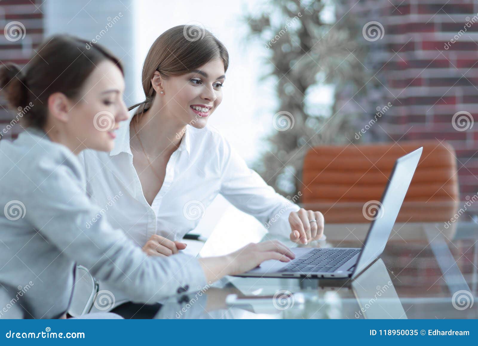 Members of the Business Team Working on Laptop. Stock Image - Image of ...