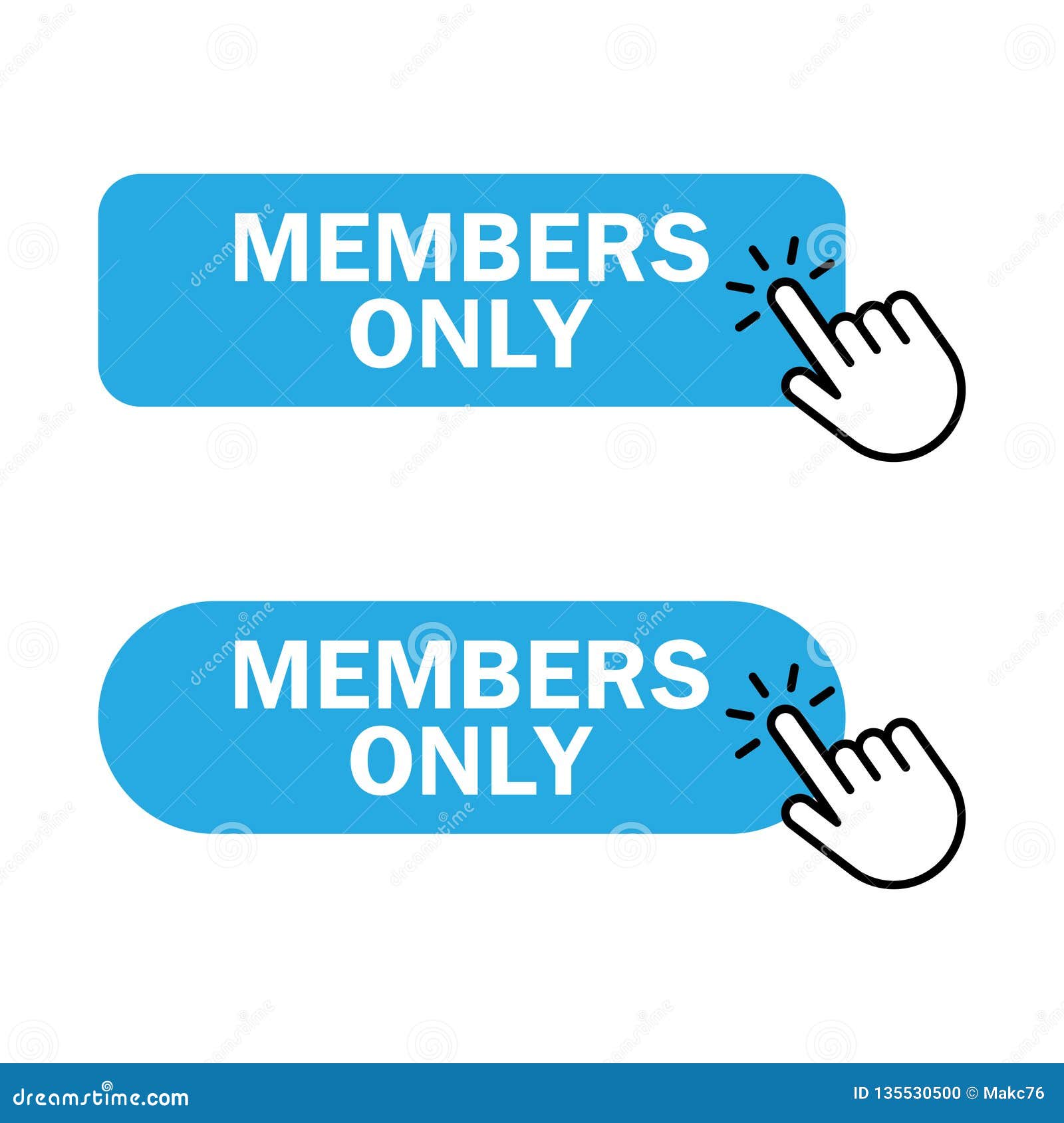 Members only button icon stock vector. Illustration of button - 135530500