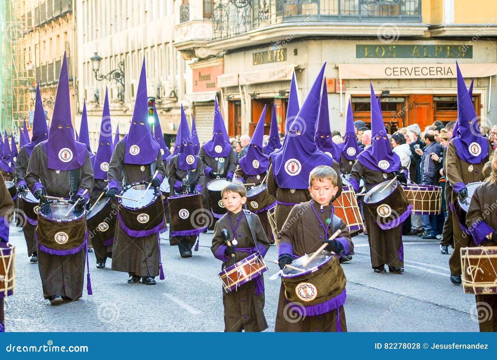 Members of a Catholic Brotherhood March during a Procession Editorial ...