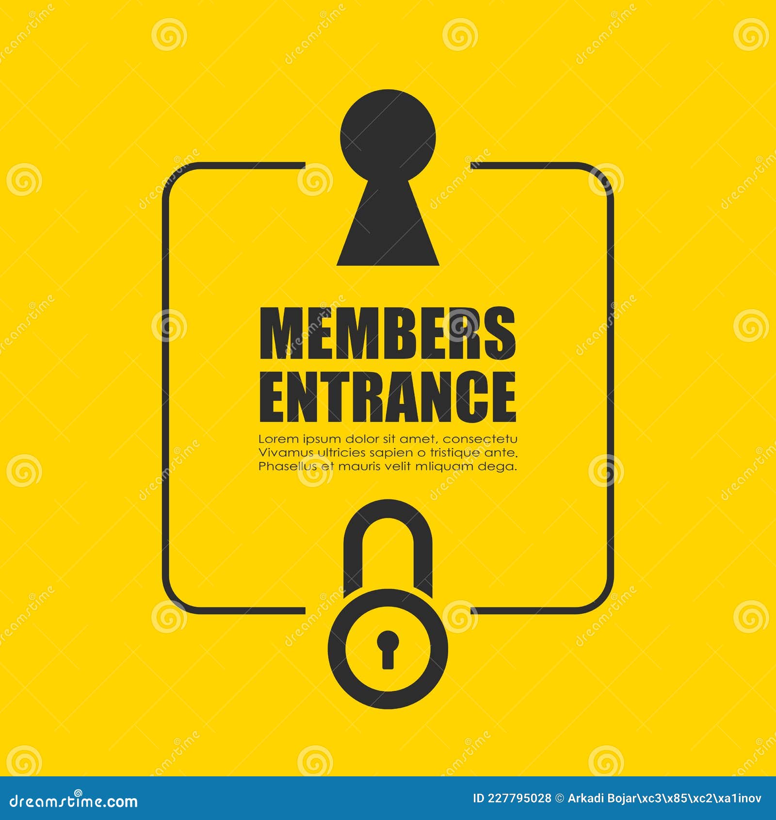 Members Entrance Poster, Password Protected Zone Stock Vector ...