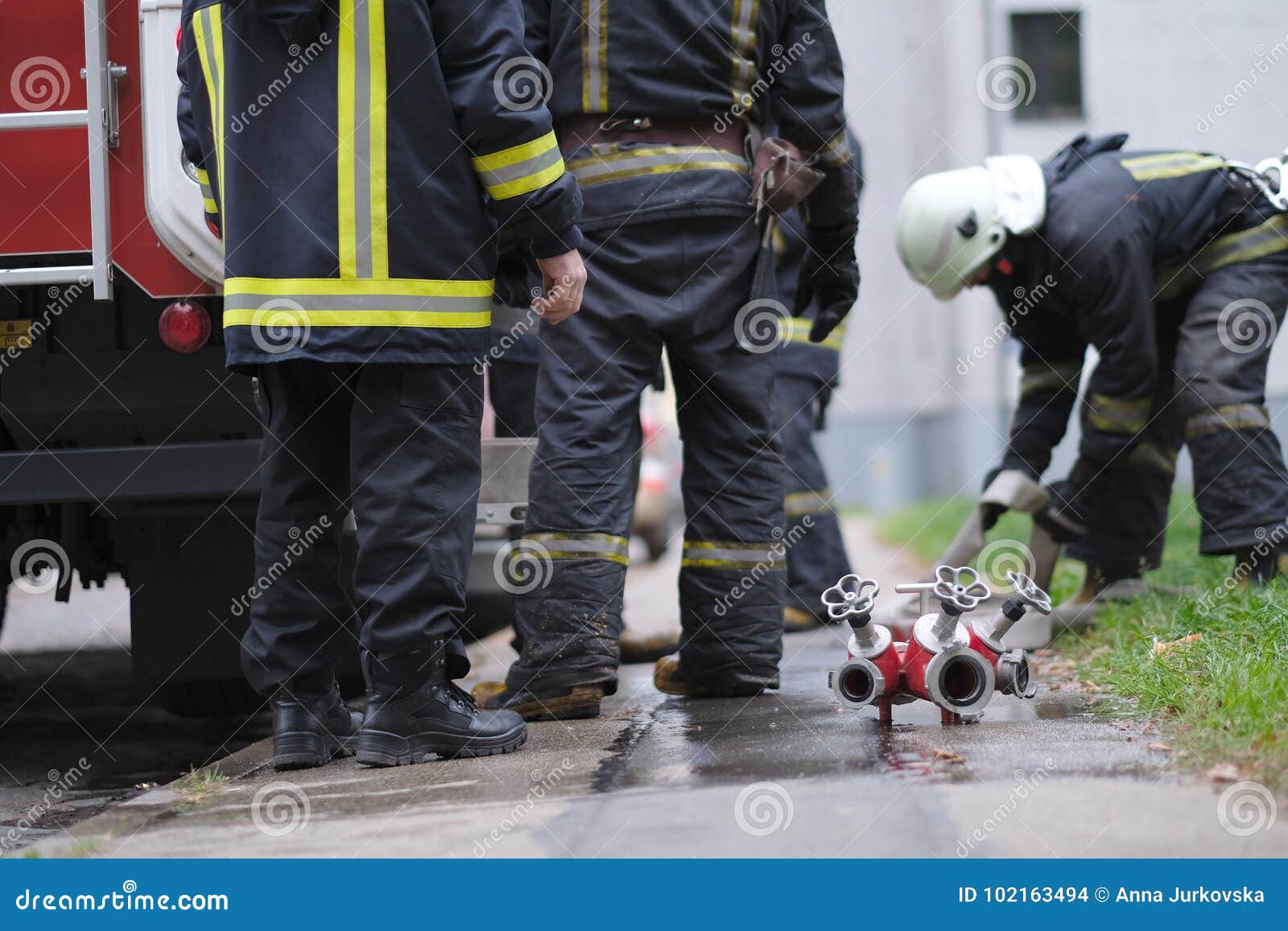 Members of the Fire Brigade Store the Equipment Editorial Stock Image ...