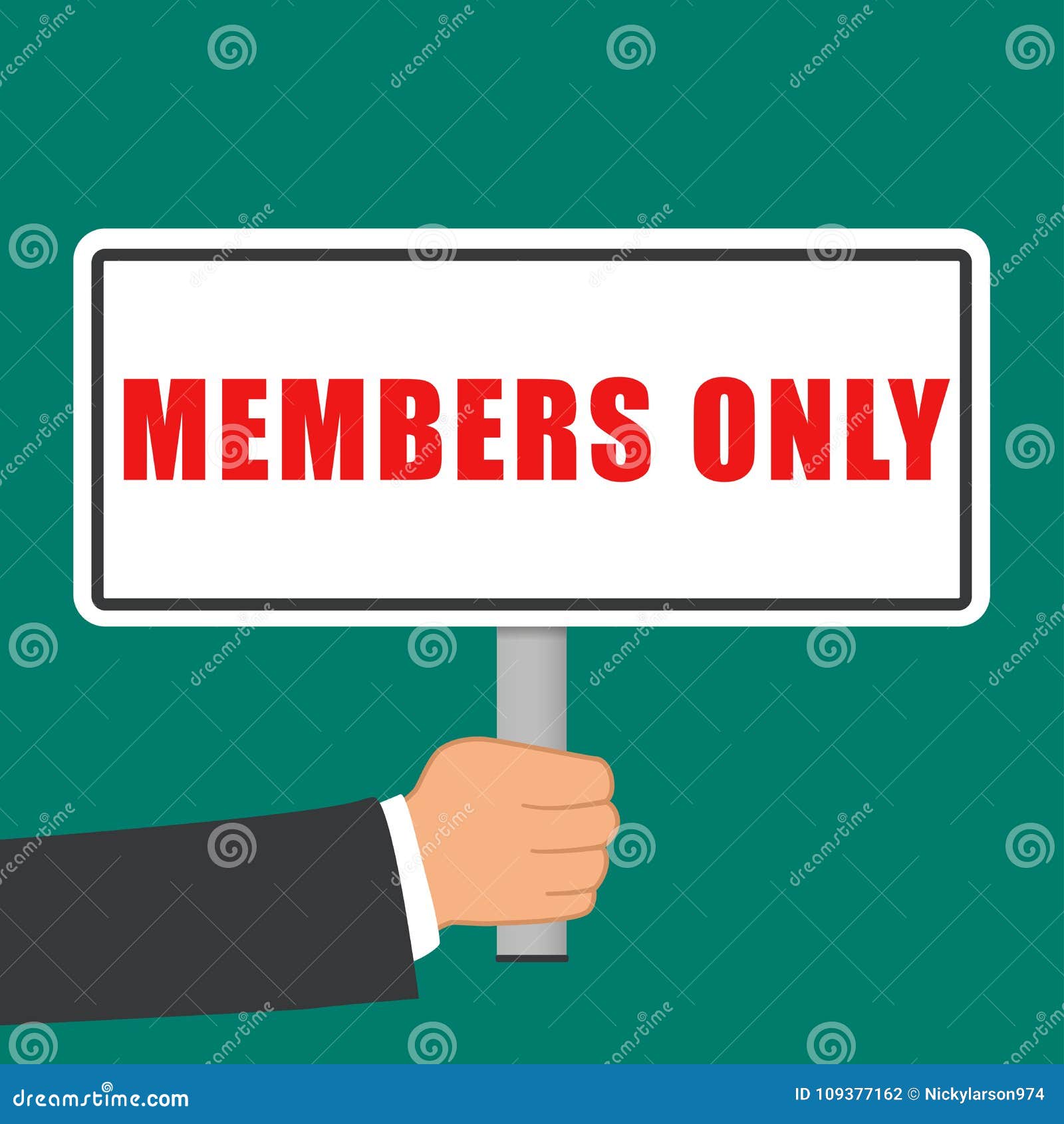 Members only Sign Flat Concept Stock Vector - Illustration of ...