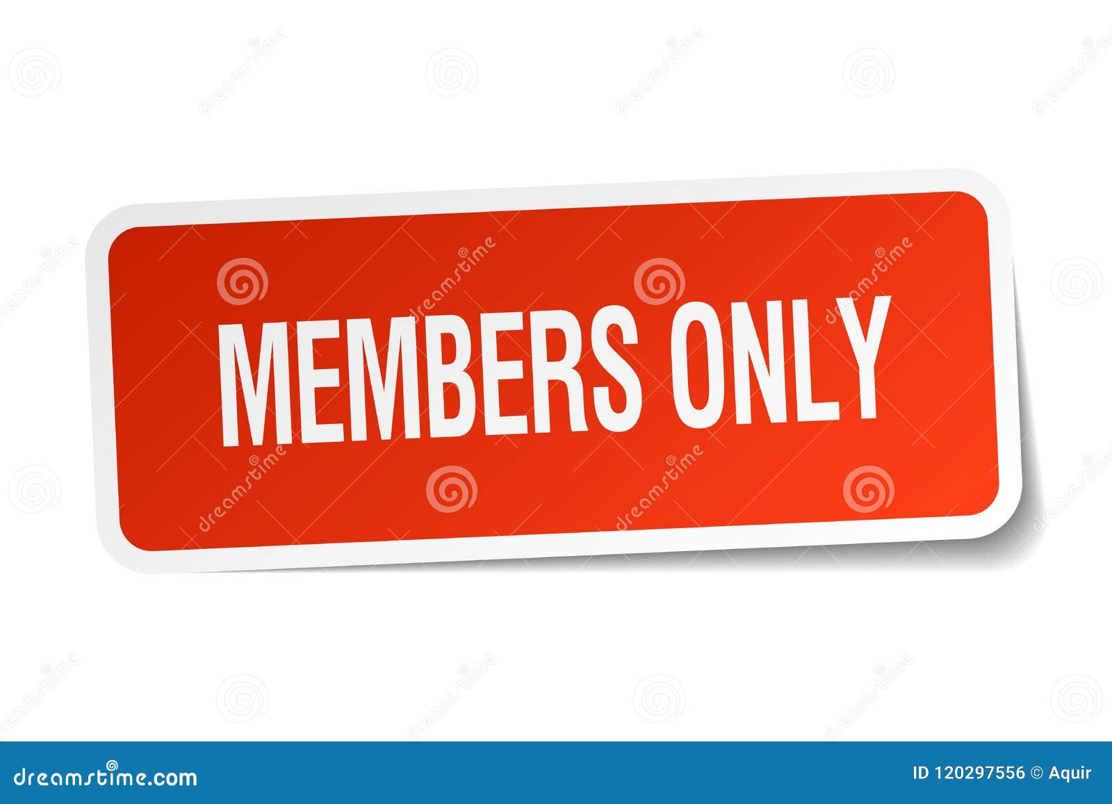 Members only sticker stock vector. Illustration of banner - 120297556