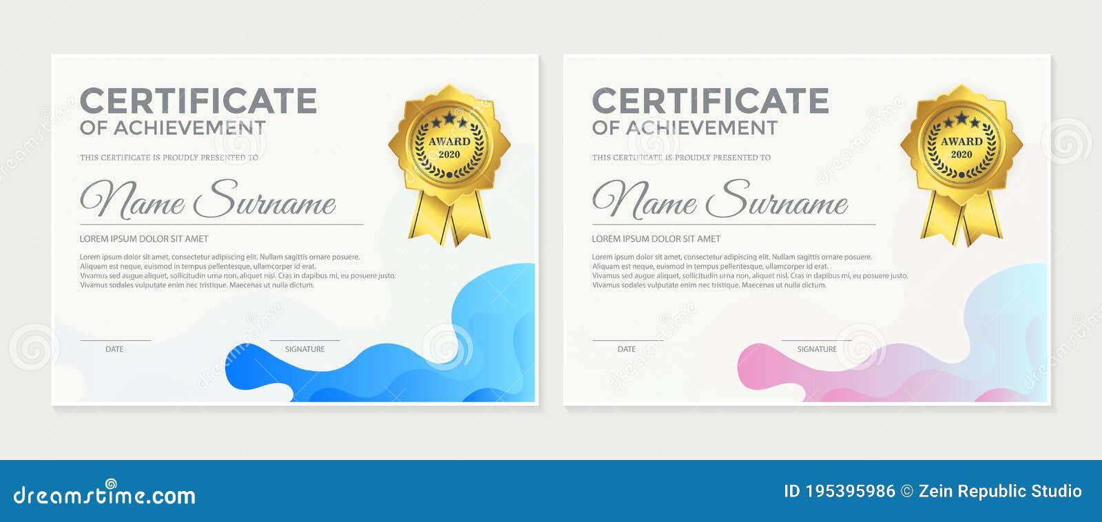 Membership Certificate Best Award Diploma Set Stock Illustration ...