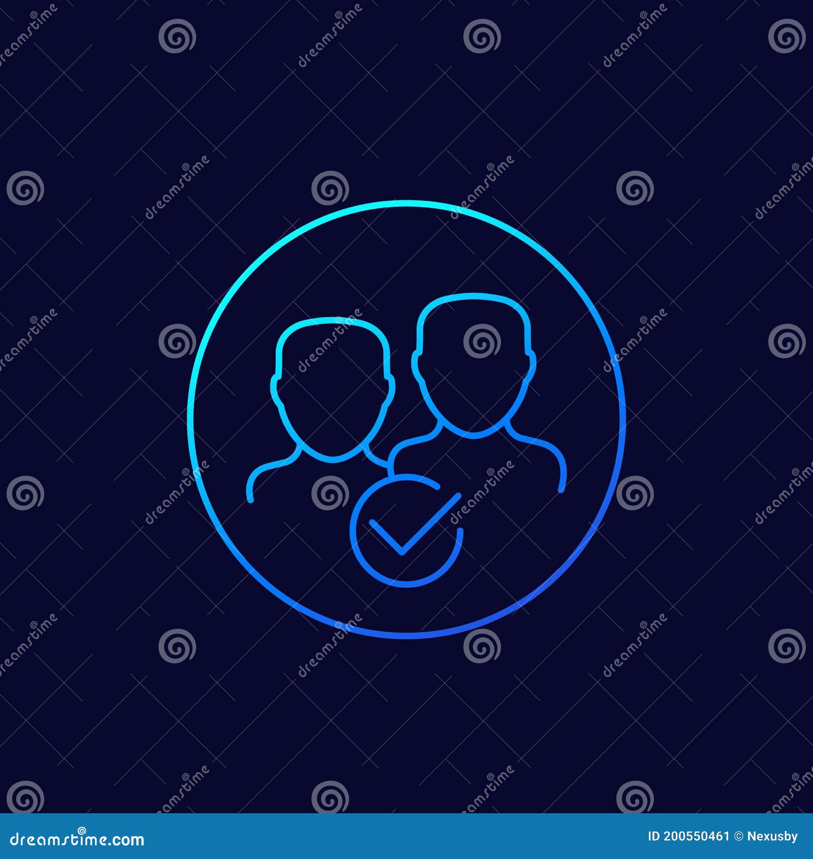 Membership, Join Vector Line Icon Stock Vector - Illustration of group ...