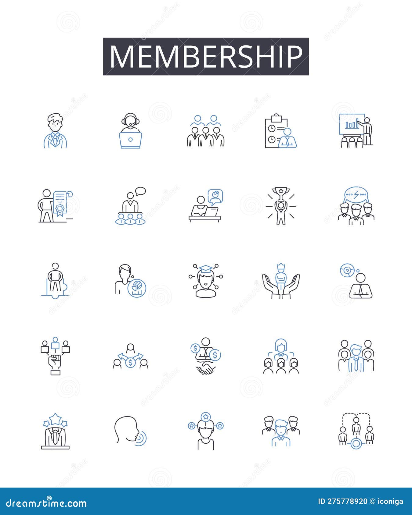 Membership Line Icons Collection. Mastery, Expertise, Aptitude, Skill ...