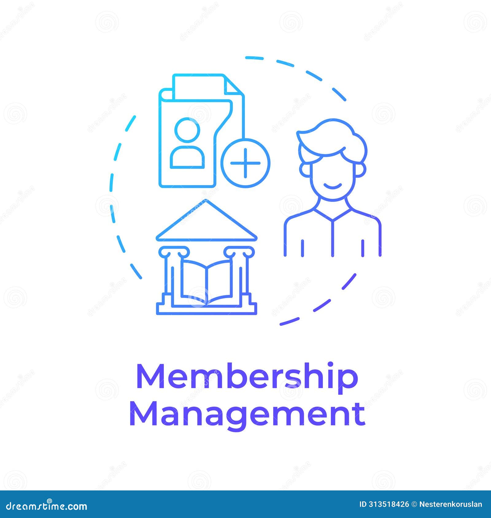 Membership Management Blue Gradient Concept Icon Stock Vector ...
