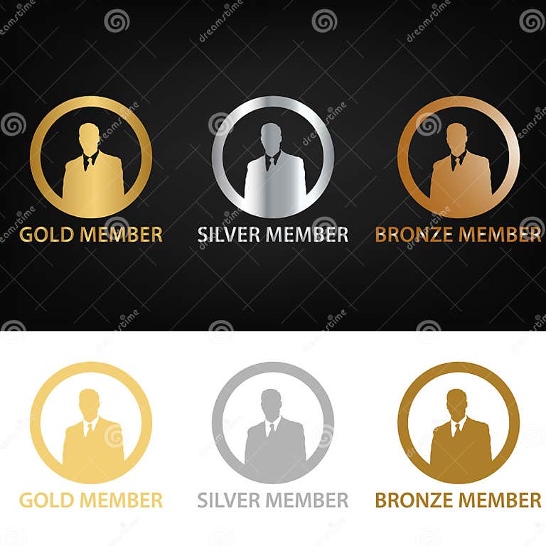 Gold Member, Silver Member, Bronze Member, Bronze To Gold. Stock Vector ...
