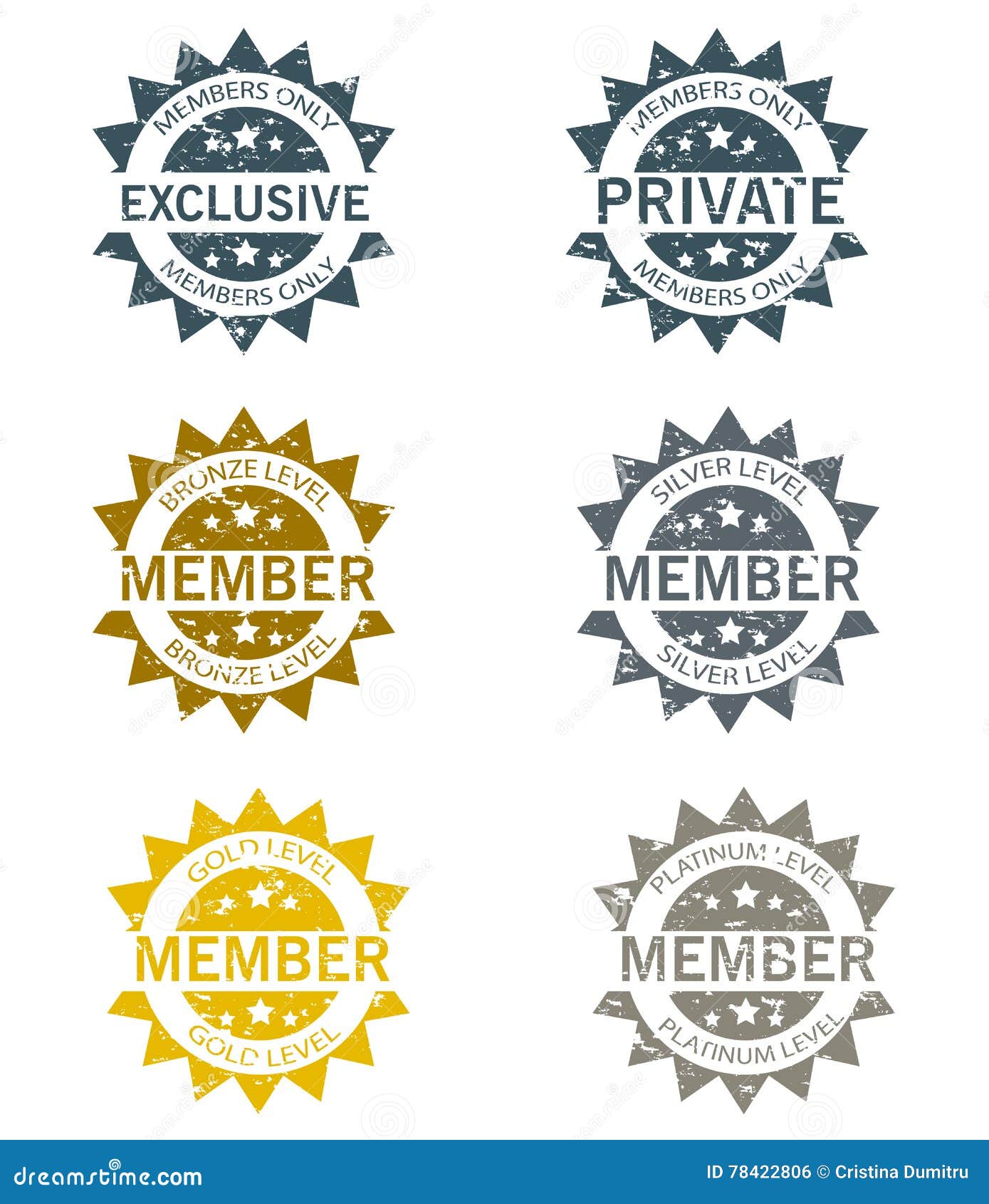 Membership Stamps Set stock vector. Illustration of stamps - 78422806