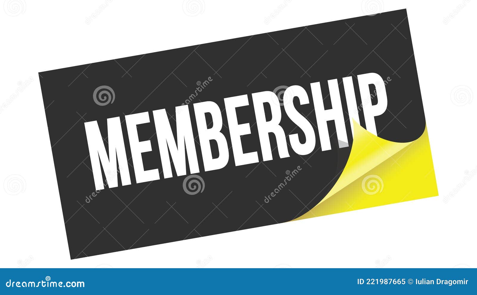 MEMBERSHIP Text on Black Yellow Sticker Stamp Stock Illustration ...