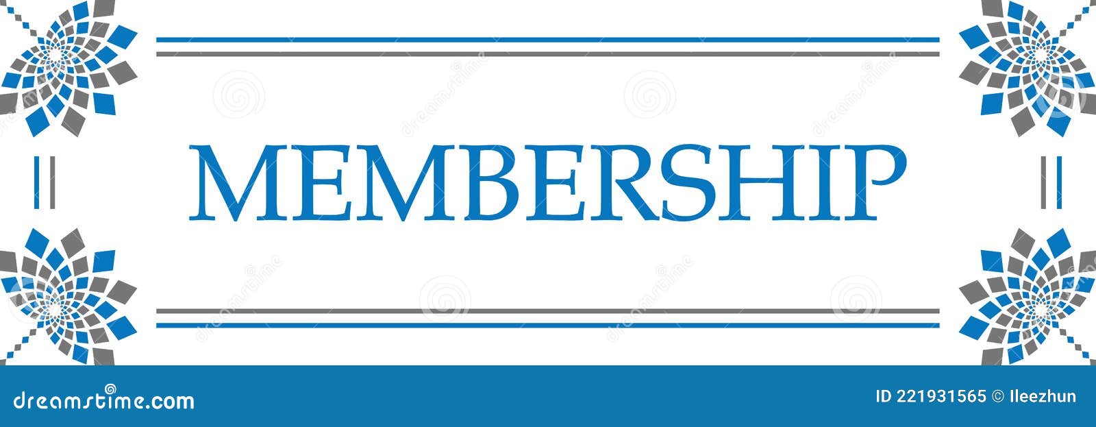 Membership Blue Grey Floral Horizontal Stock Illustration ...