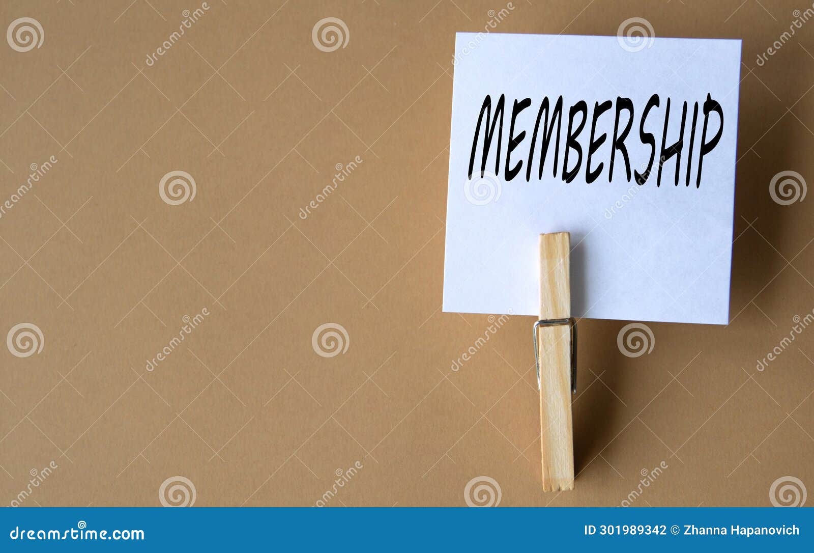 MEMBERSHIP - Word on White Sheets of Paper with Clothespins on a Coffee ...