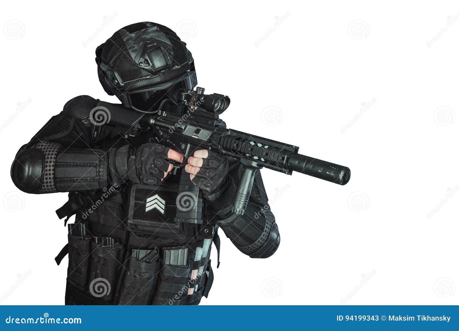 Membro da equipa SWAT imagem de stock. Imagem de branco - 94199343