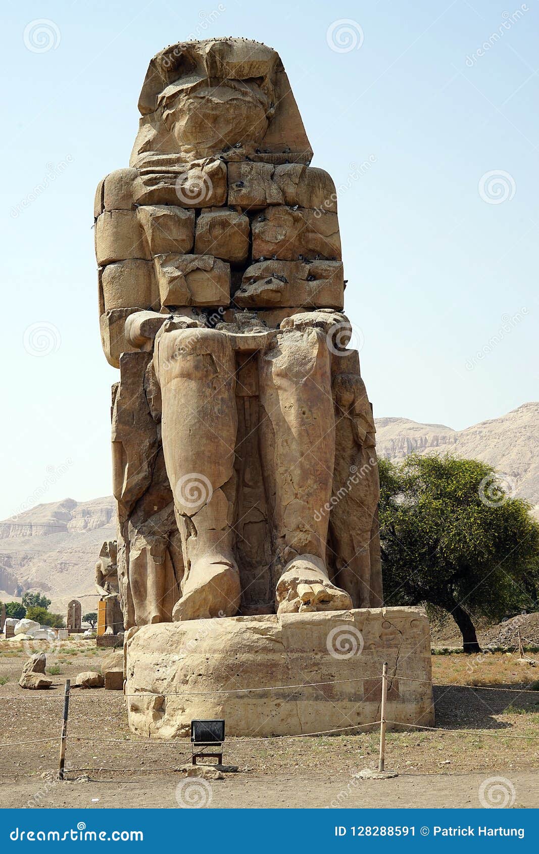 Memnon Colossi Egypt Luxor Ruin Pharaoh Archeology Stock Image - Image ...