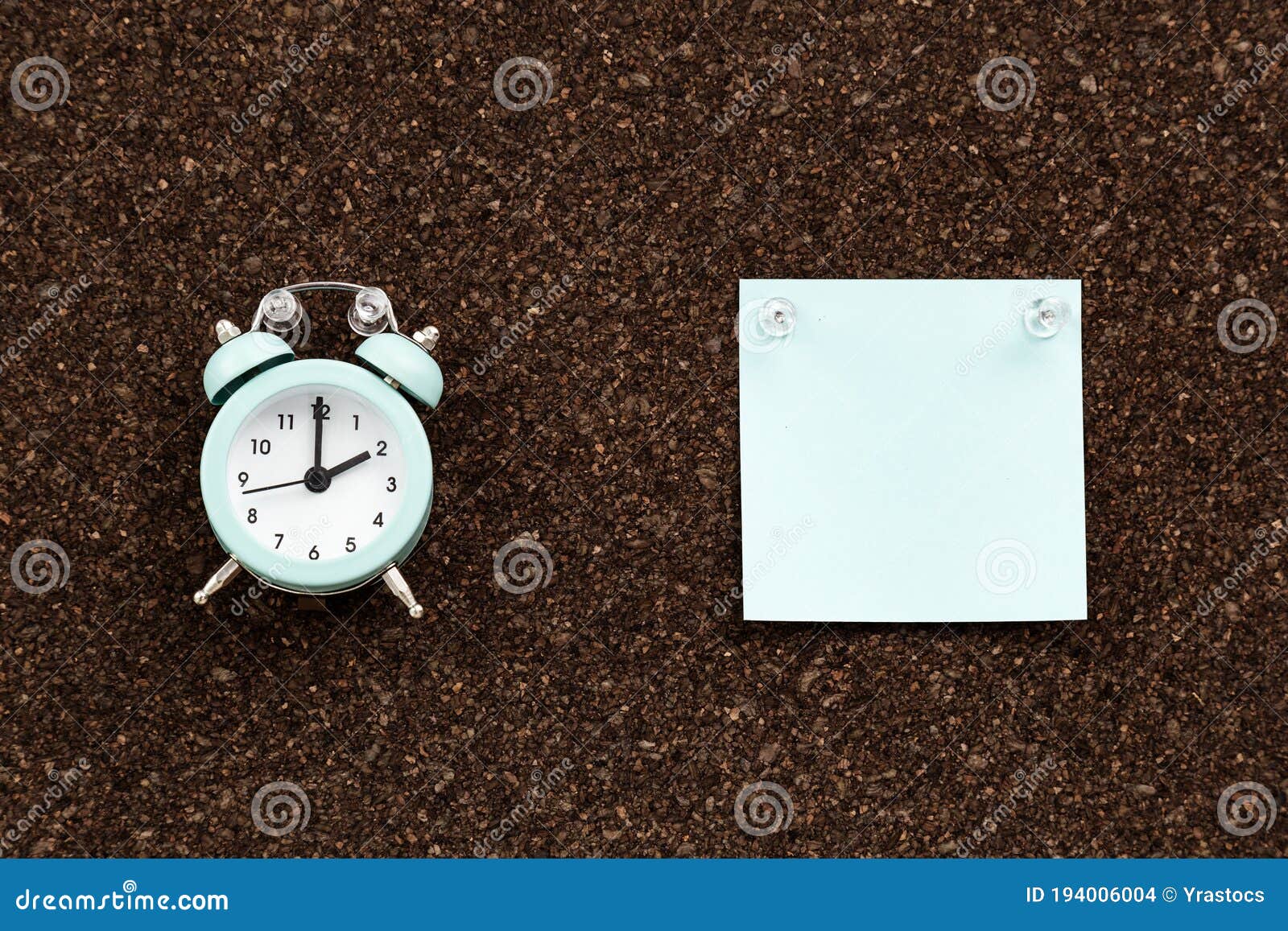 Memo Board with Empty Stickers and Clock for Studying or Working. Stock ...