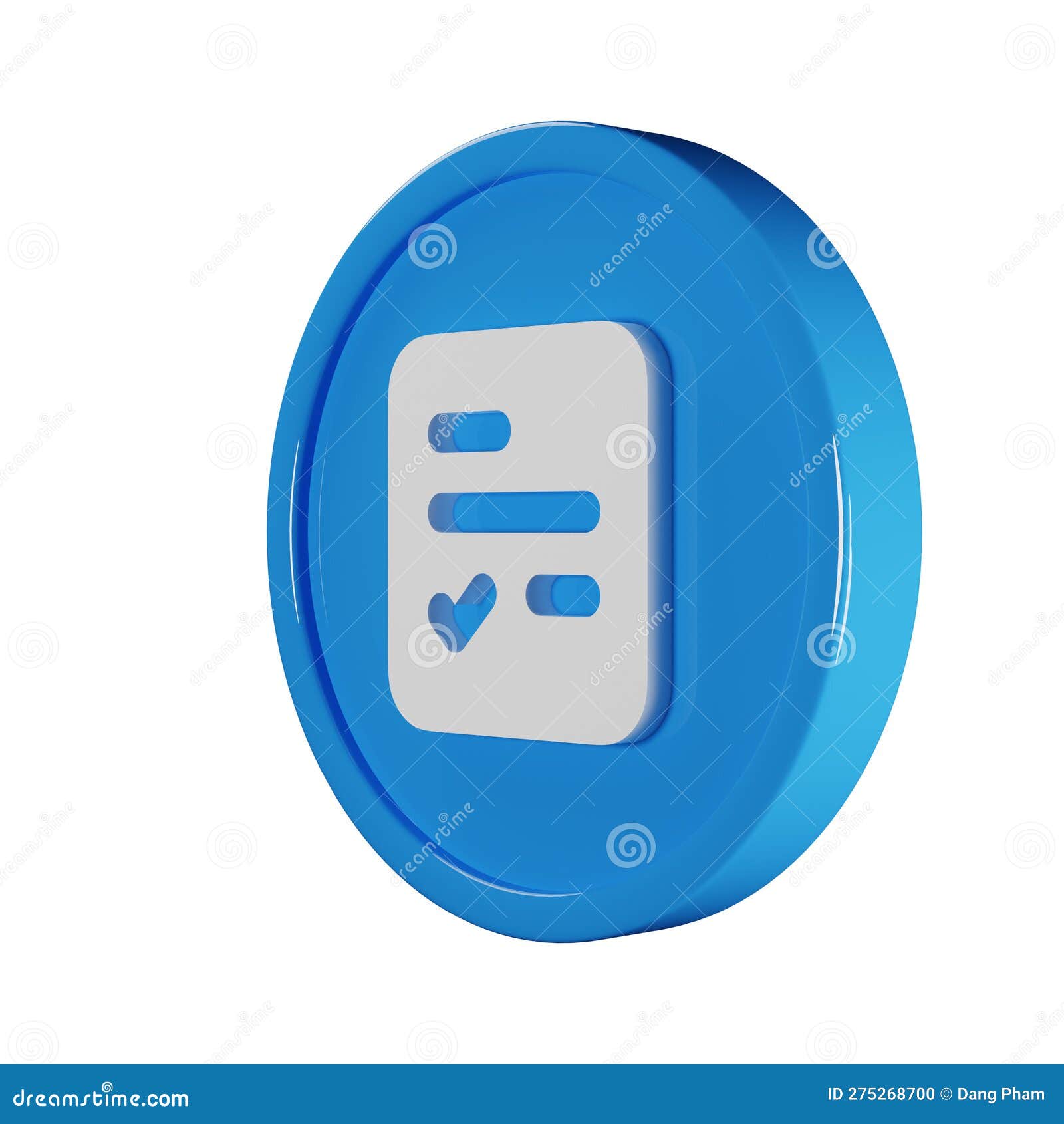 Memo Check Business Icon 3D Render Illustration Stock Photo ...